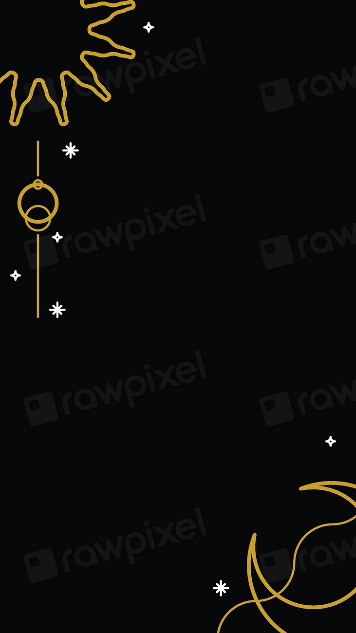Gold moon and sun border | Premium Vector - rawpixel