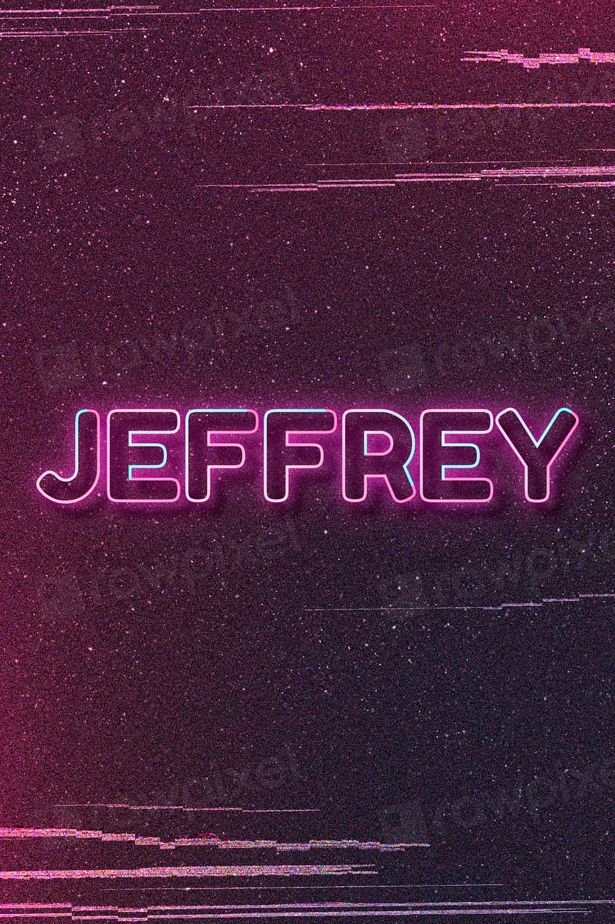 Jeffrey word art vector neon | Free Photo - rawpixel