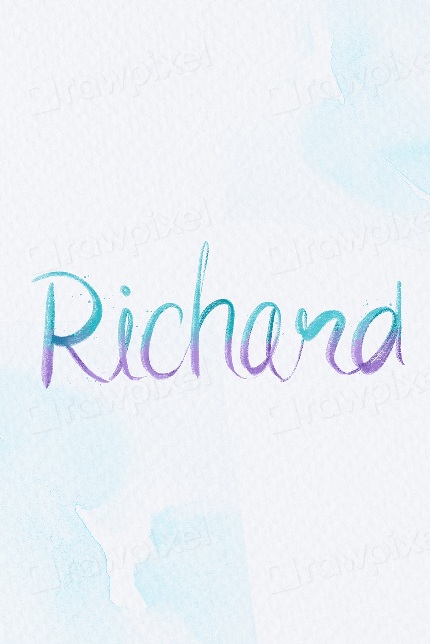 Richard name psd hand lettering | Free PSD - rawpixel