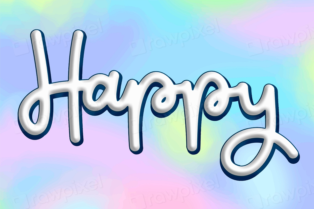 Happy white typography vector message | Free Vector - rawpixel
