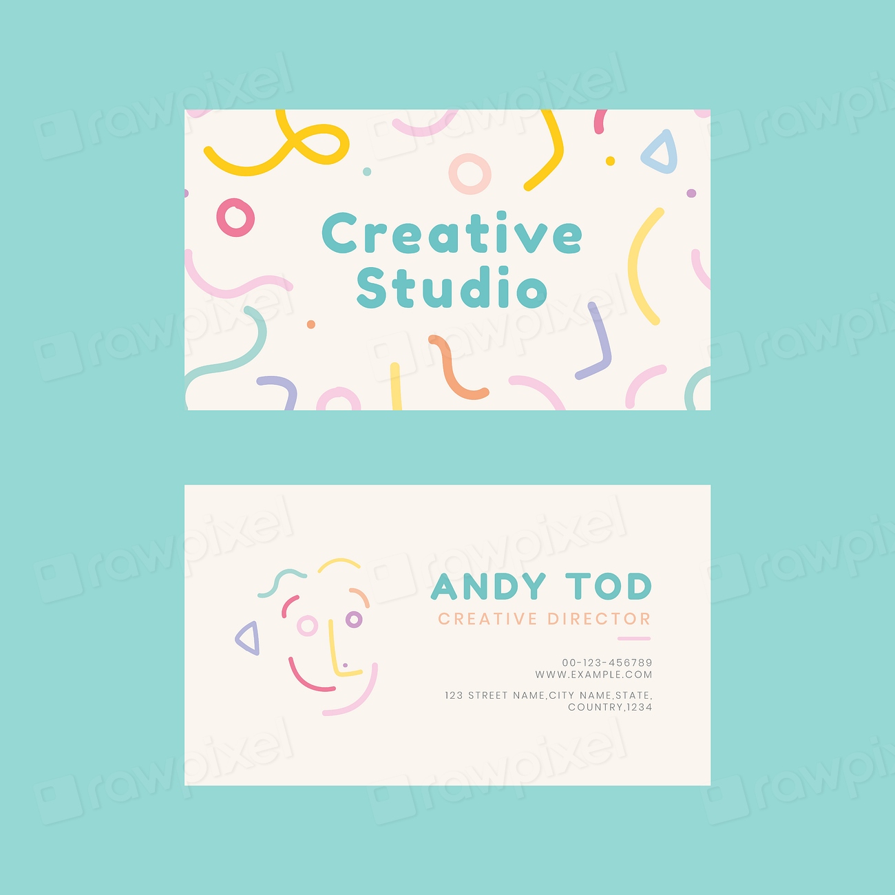 Editable name card template vector | Free Vector Template - rawpixel