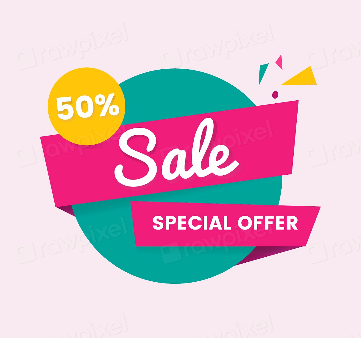 Colorful shopping sale badge design | Free Vector - rawpixel