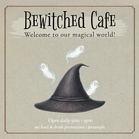 Bewitched cafe Facebook post template, | Premium Editable Template - rawpixel