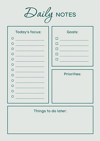 Daily notes template | Premium Editable Template - rawpixel
