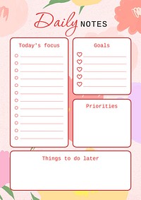 Daily notes template | Premium Editable Template - rawpixel