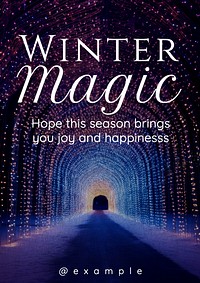 Winter magic poster template | Premium Editable Template - rawpixel