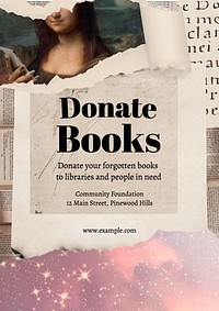 Book donation poster template | Premium Editable Template - rawpixel