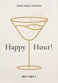 Happy hour poster template | Premium Editable Template - rawpixel
