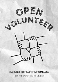 Volunteer poster template | Free Editable Template - rawpixel