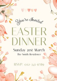 Easter dinner invitation poster template | Premium Editable Template ...