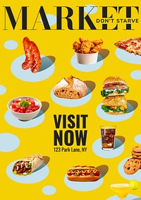 Food market poster template, editable | Premium Editable Template ...