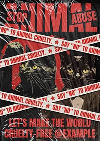Animal abuse campaign poster template | Premium Editable Template ...
