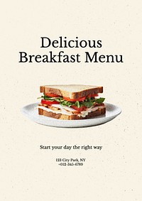 Breakfast menu poster template | Premium Editable Template - rawpixel