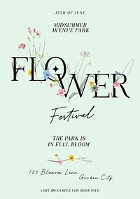 Flower festival poster template, editable | Premium Editable Template ...
