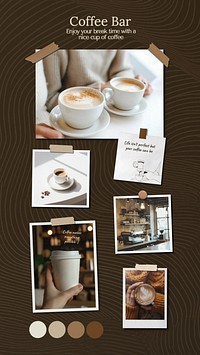Aesthetic cafe mood board mockup, | Premium Moodboard Maker - rawpixel