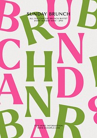 Sunday brunch poster template, editable | Free Editable Template - rawpixel