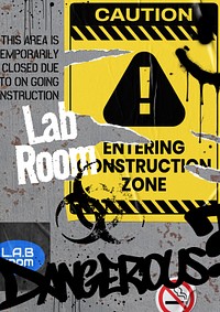 Construction sign poster template, editable | Premium Editable Template ...