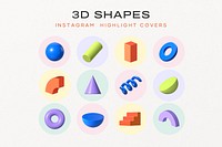 3D shape Instagram story highlight | Free Editable Design - rawpixel