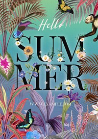 Hello summer poster template | Premium Editable Template - rawpixel