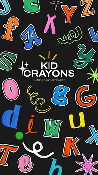 Kids crayon hand drawn alphabet | Premium Editable Design - rawpixel