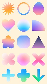 Gradient shape element set remix | Premium Editable Design - rawpixel