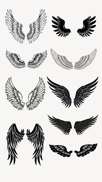 Editable wing illustration design element | Premium Editable Design ...