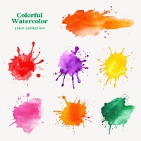 Watercolor splash design element set, | Premium Editable Design - rawpixel