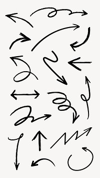 Editable black arrow doodle design | Premium Editable Design - rawpixel