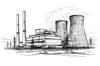Nuclear powerplant drawing architecture illustrated. | Free Photo ...