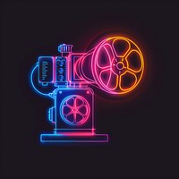 Movie projector neon scoreboard lighting. | Free Photo Illustration ...