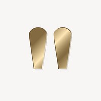 Quotation mark gold metallic symbol | Free Photo Illustration - rawpixel