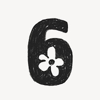 Number 6 crayon font illustration | Free Photo Illustration - rawpixel