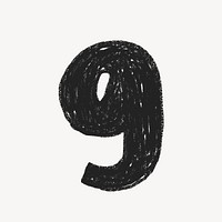 Number 9 crayon font illustration | Free Photo Illustration - rawpixel