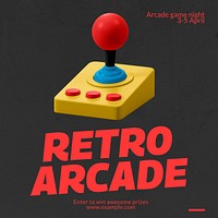 Retro Arcade Instagram post template | Free Photo - rawpixel