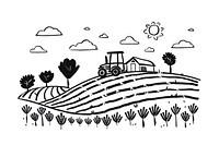 Smart farming drawing agriculture countryside. | Free Photo ...