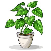 Golden pothos cartoon illustration plant | Free Photo Illustration ...