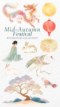 Mid-autumn Chinese festival element set | Free Photo - rawpixel