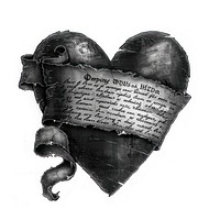 Vintage heart with scroll | Free Photo Illustration - rawpixel