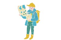 Explorer holding map illustration | Free Photo Illustration - rawpixel