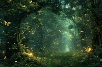 Mythical forest fireflies firefly fantasy | Free Photo Illustration ...
