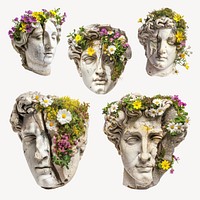 Floral statue head design element | Free Photo - rawpixel