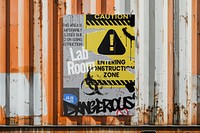 Industrial warning construction zone sign | Free Photo - rawpixel