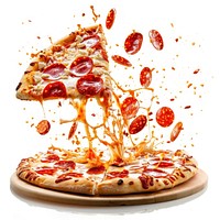 Exploding pepperoni pizza food explosion | Free Photo - rawpixel