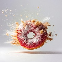 Exploding strawberry donut food explosion | Free Photo - rawpixel