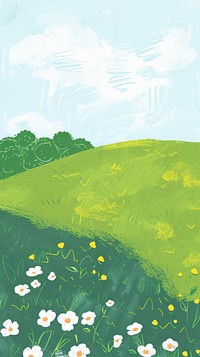Cute field illustration grassland outdoors | Free Photo Illustration ...