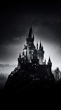 Photography castle architecture monochrome building. | Free Photo ...