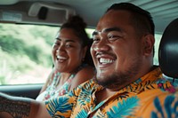 Samoan couple laughing portrait vehicle. | Free Photo - rawpixel