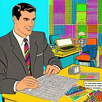 Comic business man text computer | Premium Photo Illustration - rawpixel