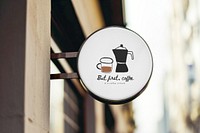 Round shop sign mockup psd | Premium PSD Mockup - rawpixel