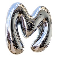 Alphabet M letter silver curve | Premium Photo Illustration - rawpixel